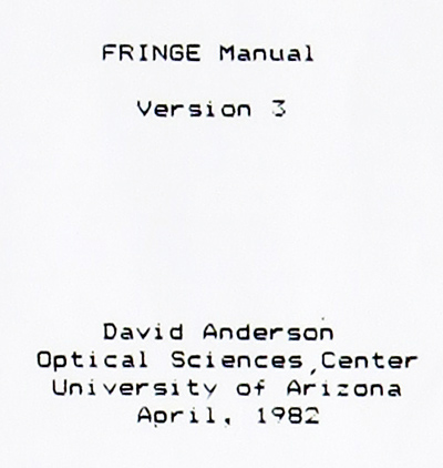 FRINGE software manual